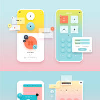 小清新APP设计UI设计界面设计3PSD其他设计素材海报模板免费下载-享设计