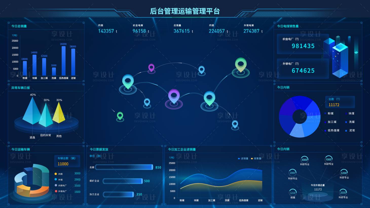 深色科技大数据后台管理系统网页psd其他设计素材海报模板免费下载 享设计