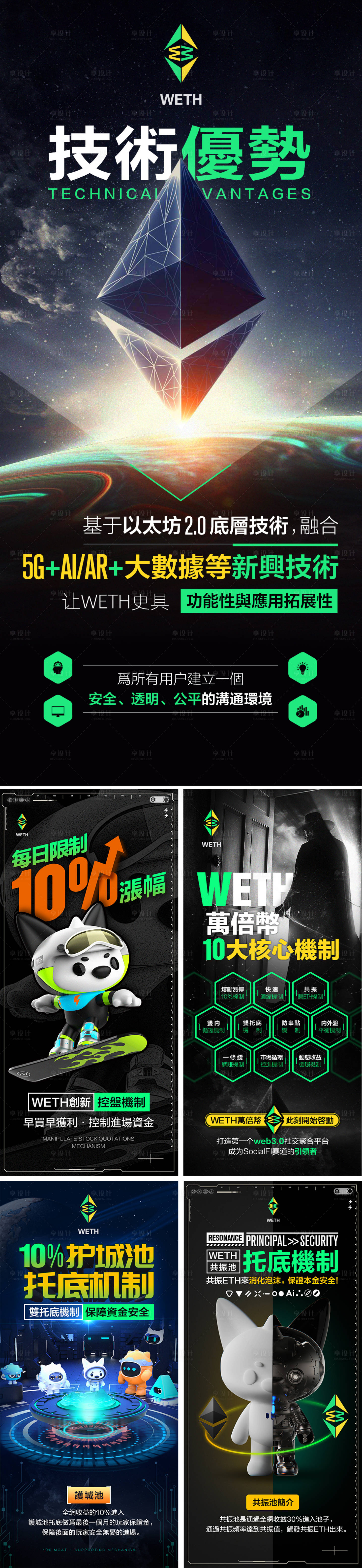 海报炫酷区块链 web3.0系列海报PSD其他设计素材海报模板免费下载-享设计