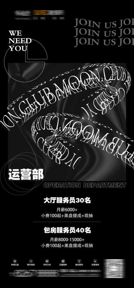 运营部服务员招聘海报psd广告设计素材海报模板免费下载 享设计