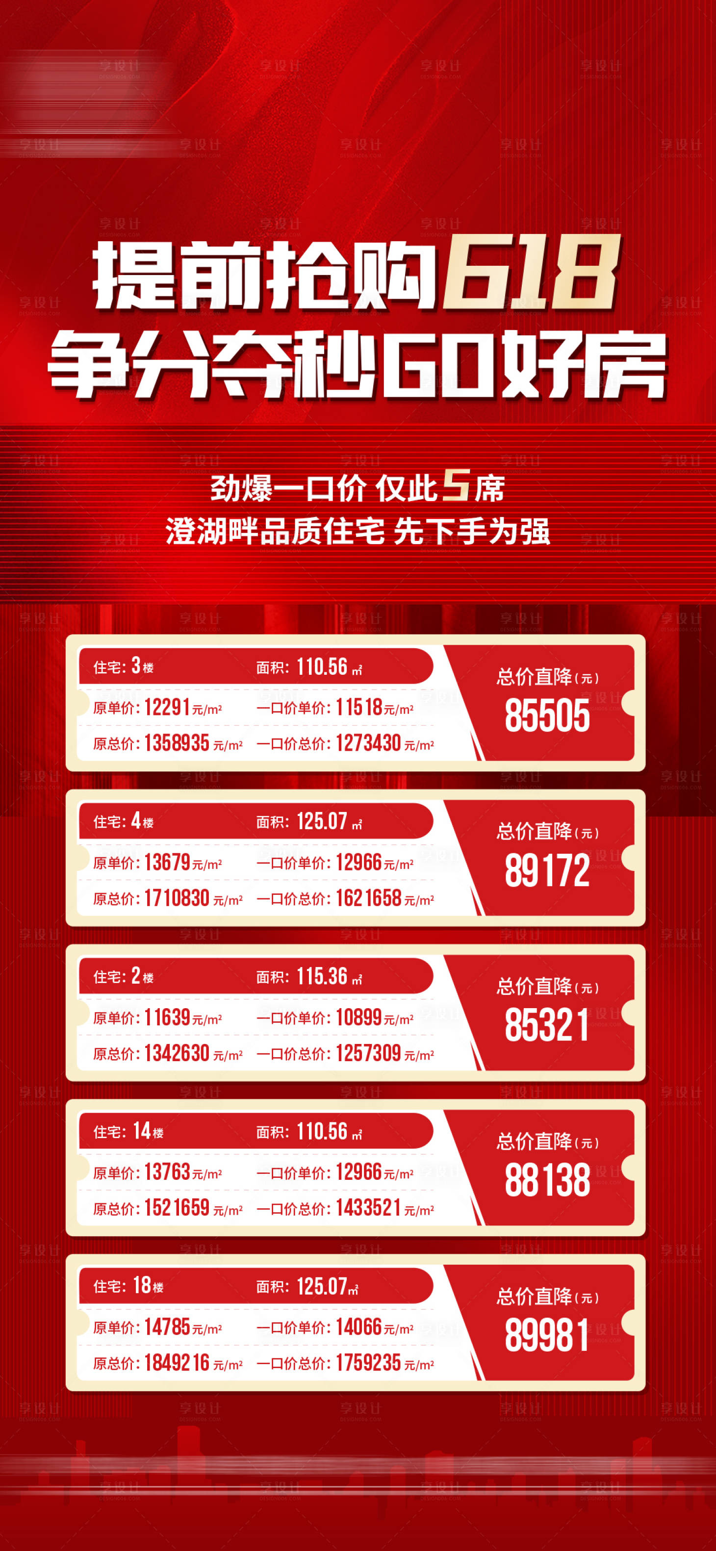 618年中钜惠特价房海报psd广告设计素材海报模板免费下载 享设计
