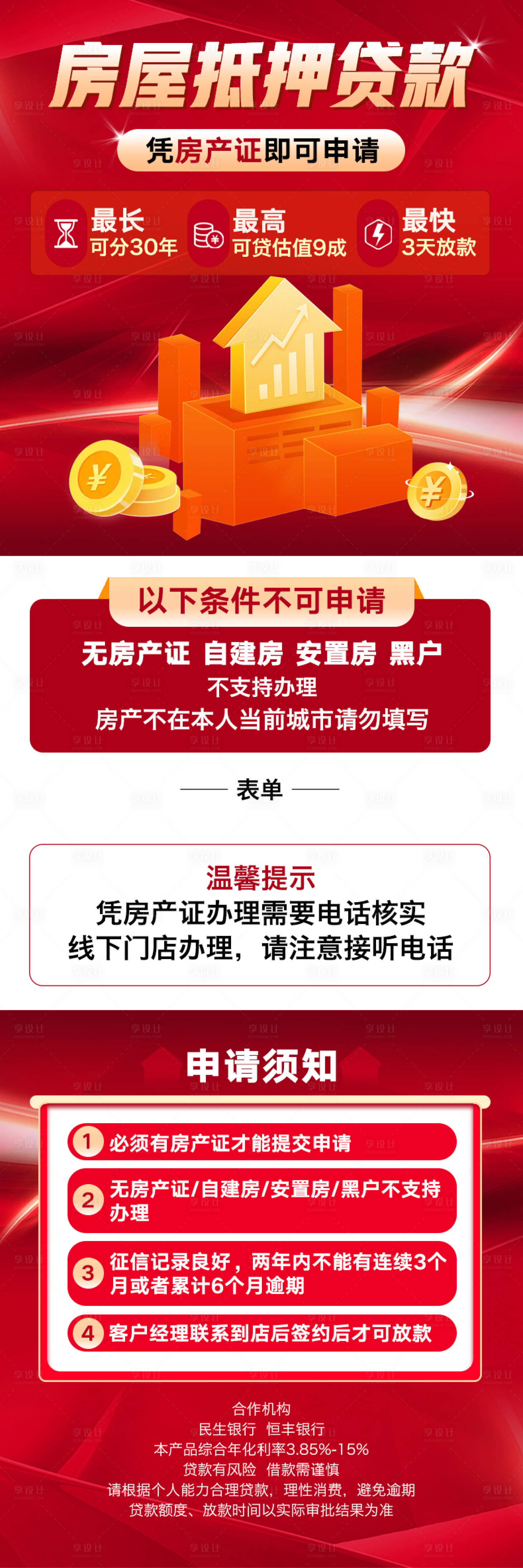 房屋抵押贷款PSD广告设计素材海报模板免费下载-享设计